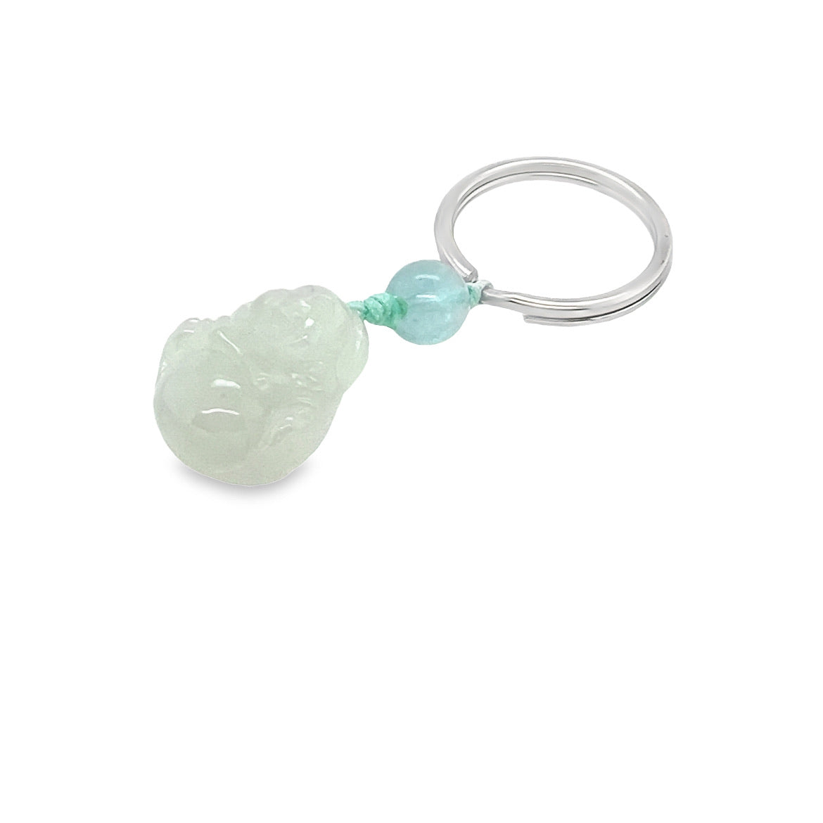 Burmese Icy Jadeite Mini Buddha & Aquamarine Charm – Jade By Nikolai